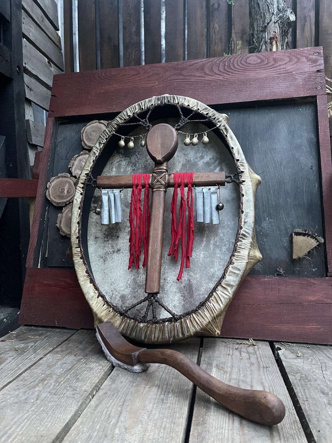 Siberian Shaman Drum 24/18, Ancient Drum, Altai Shamanic Drum ...