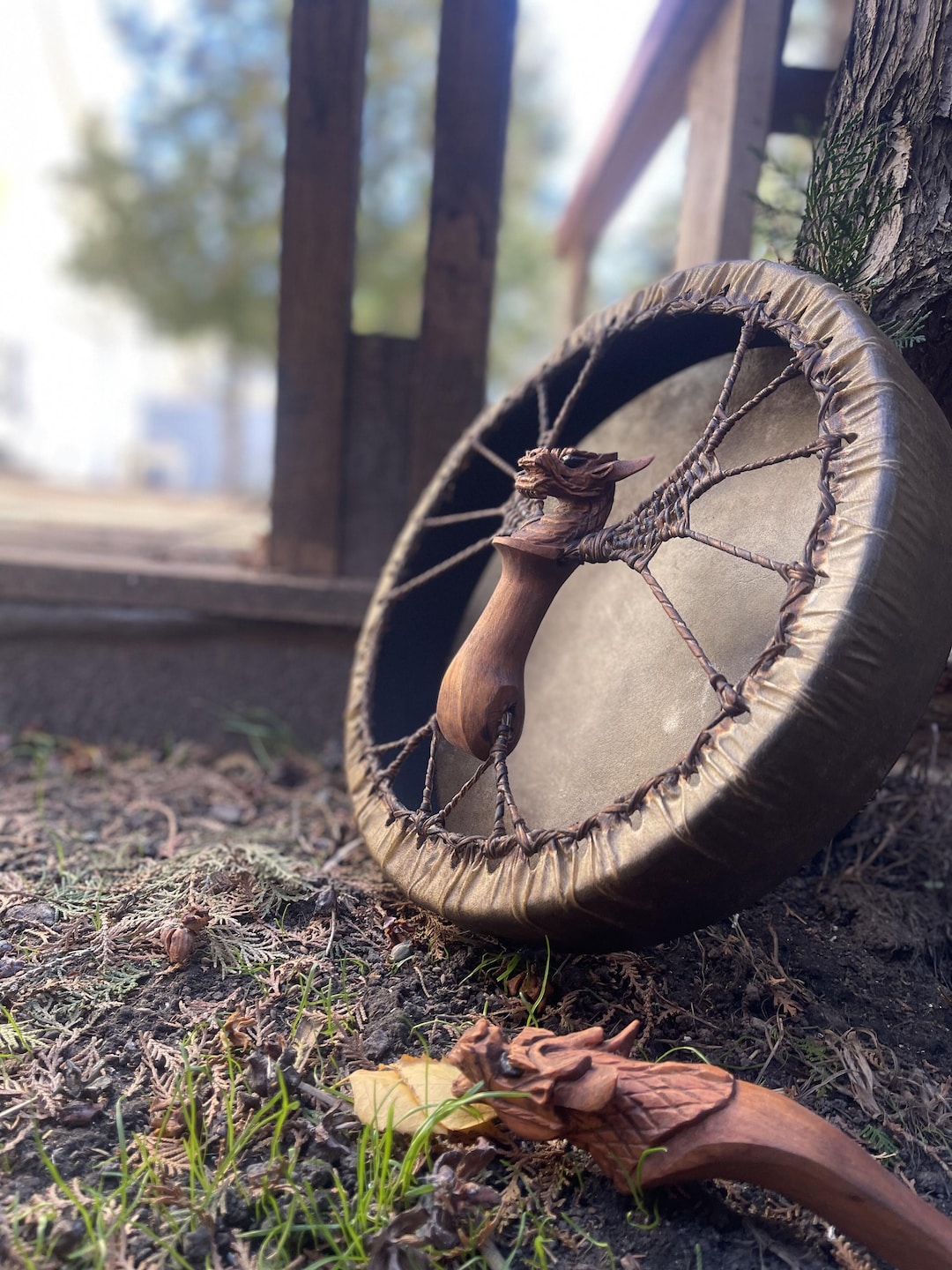 12 Inches Shamanic Drum, Dragon Drun Hand Drum, Shaman Tools, Shaman ...