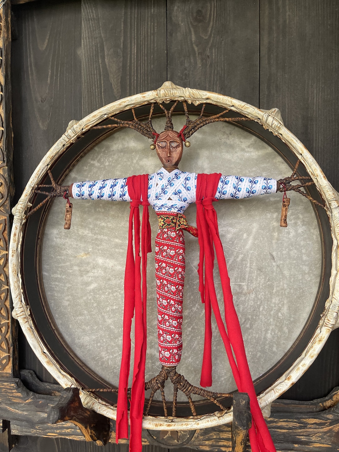 Slavic Shamanic Drum: Bereginya 20" Goat Skin, Ash Wood - Etsy