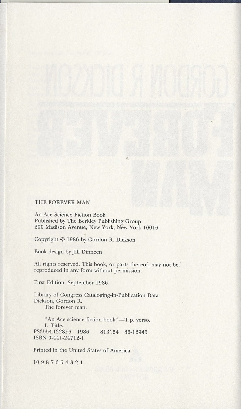 The Forever Man, by Gordon R. Dickson first Edition - Etsy