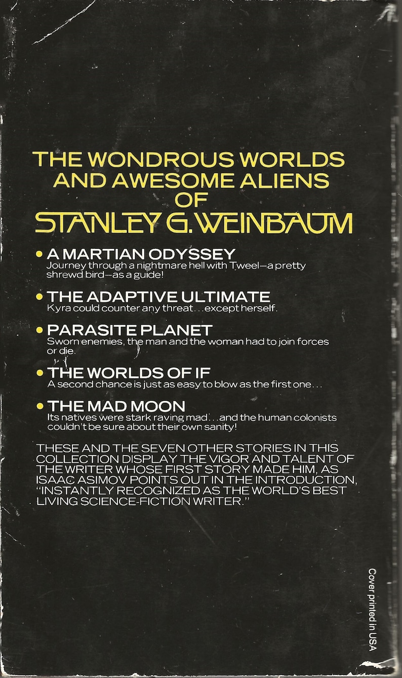 The Best of Stanley G. Weinbaum, Introduction by Isaac Asimov ...