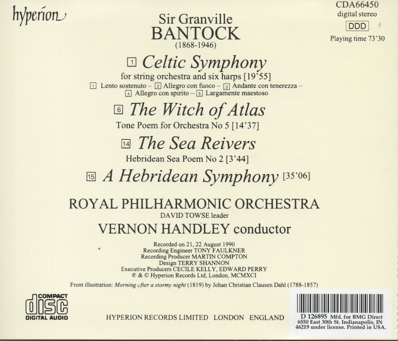 Granville Bantock: Celtic and Hebridean Symphonies, Two Tone Poems ...