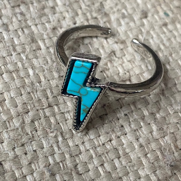 Mens Turquoise Lightning Ring - Etsy