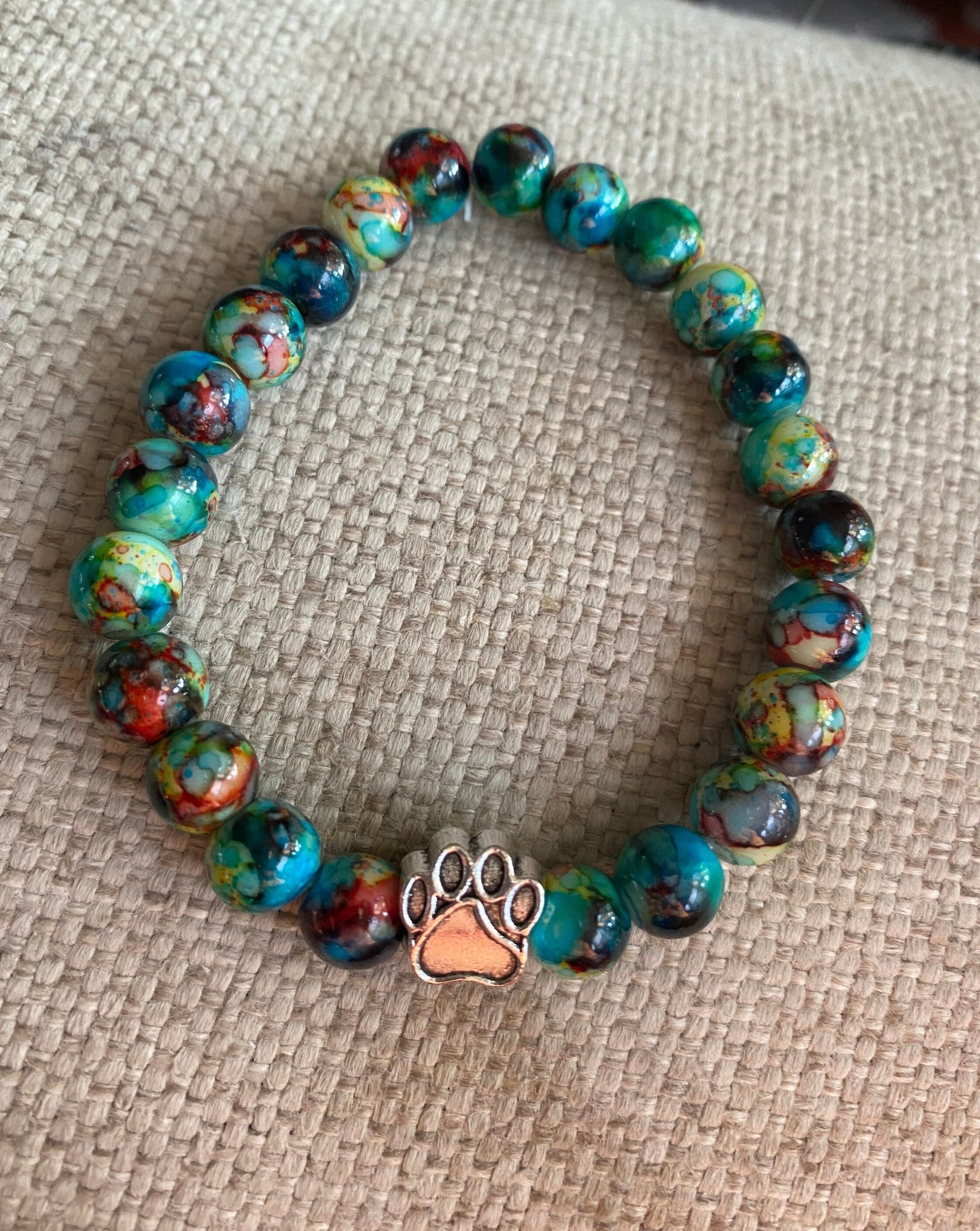 Paw Charm Bracelet, Rescue Dog, Rescue Mom Gift, Charm Bracelet, Dog ...