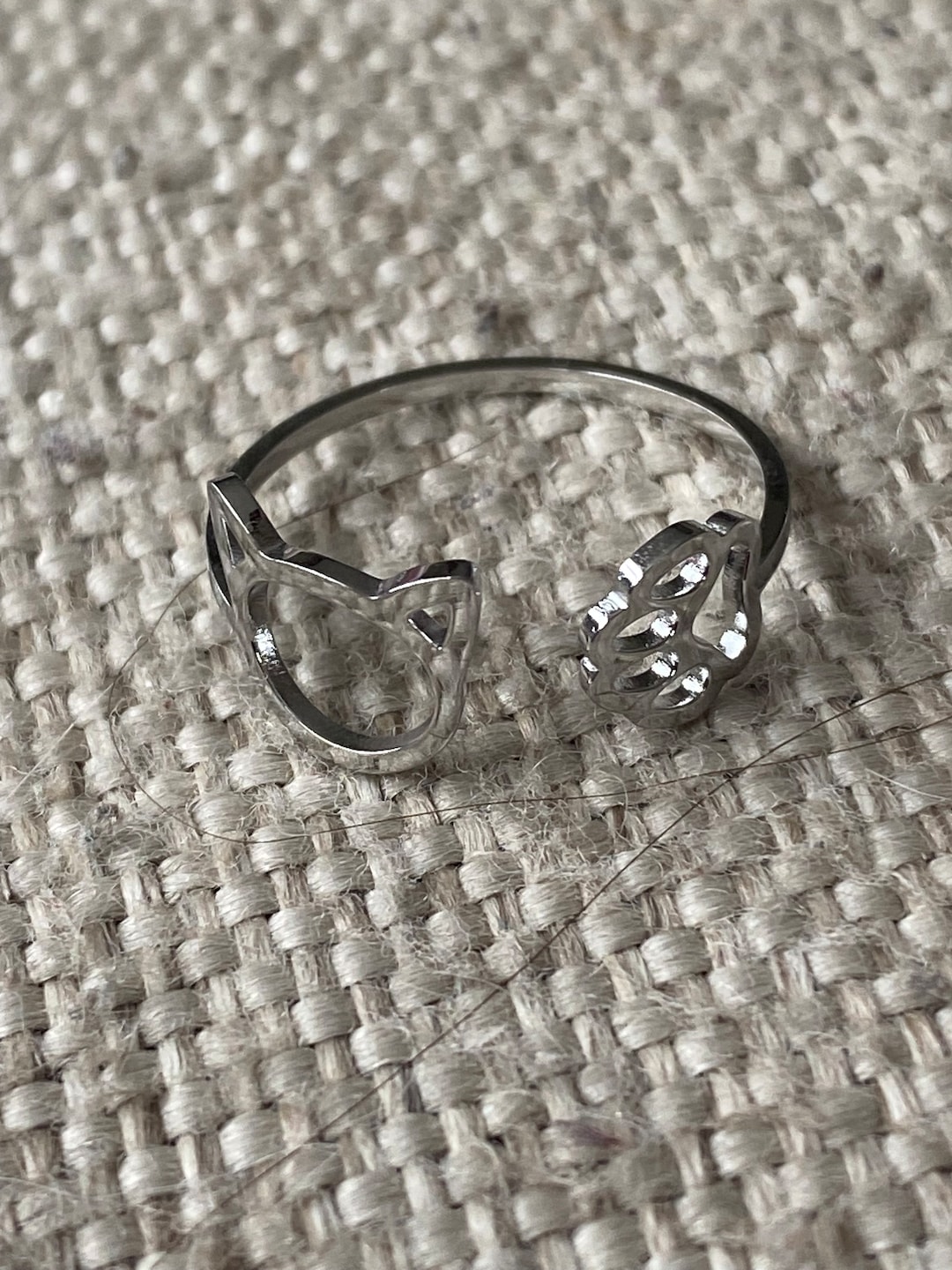 Cat Ring, Kitty Ring, Kitty Jewelry, Kitty Cat, Kitten Ring, Stainless Steel Ring, Stainless ...