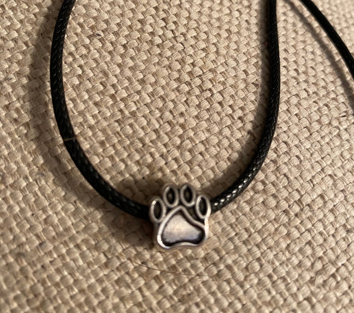 Paw Necklace Paw Print Unisex Jewelry Animals Dogs Cats | Etsy