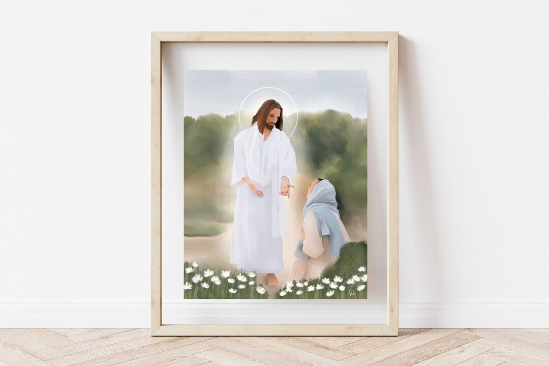 He is Risen Print // LDS Art Portrait of Christ Christian - Etsy