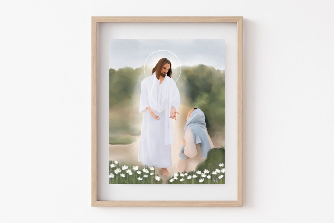 He is Risen Print // LDS Art Portrait of Christ Christian - Etsy