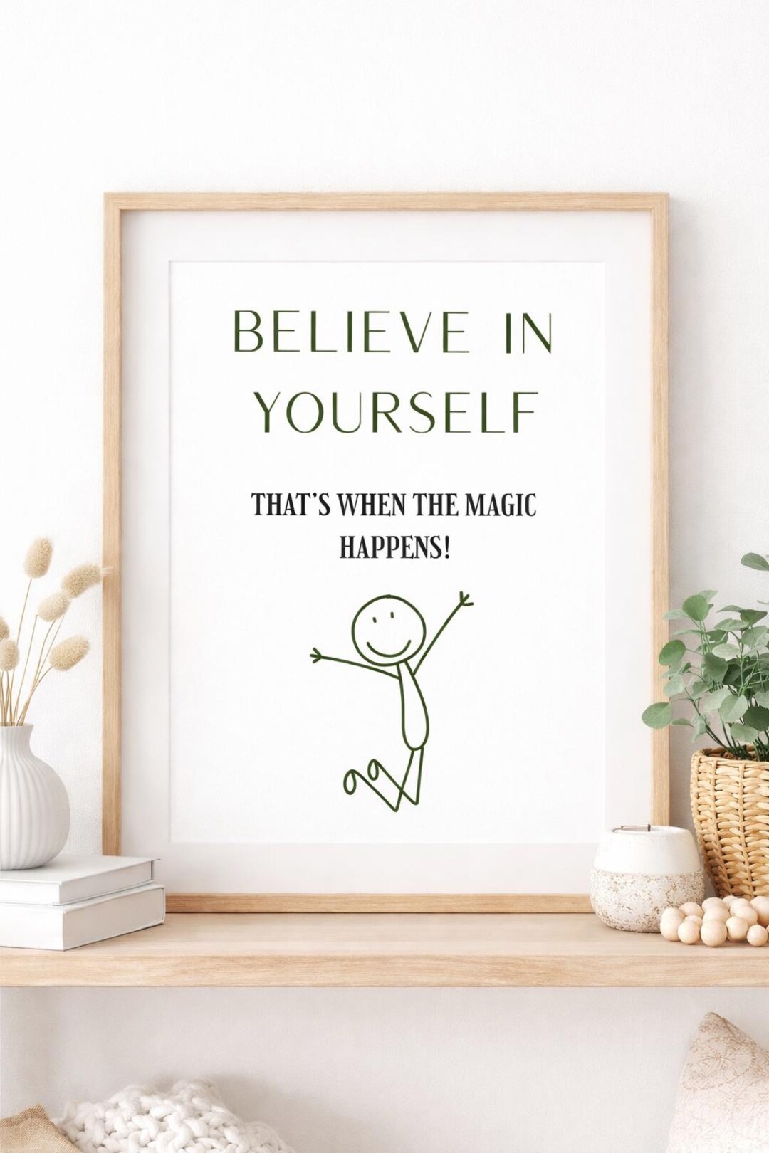 Believe in Yourself Printable Wall Art | Motivational Quote Digital ...