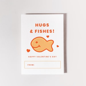 Gold Fish - Hugs and Fishes Valentine's Day Digital Cards - Etsy