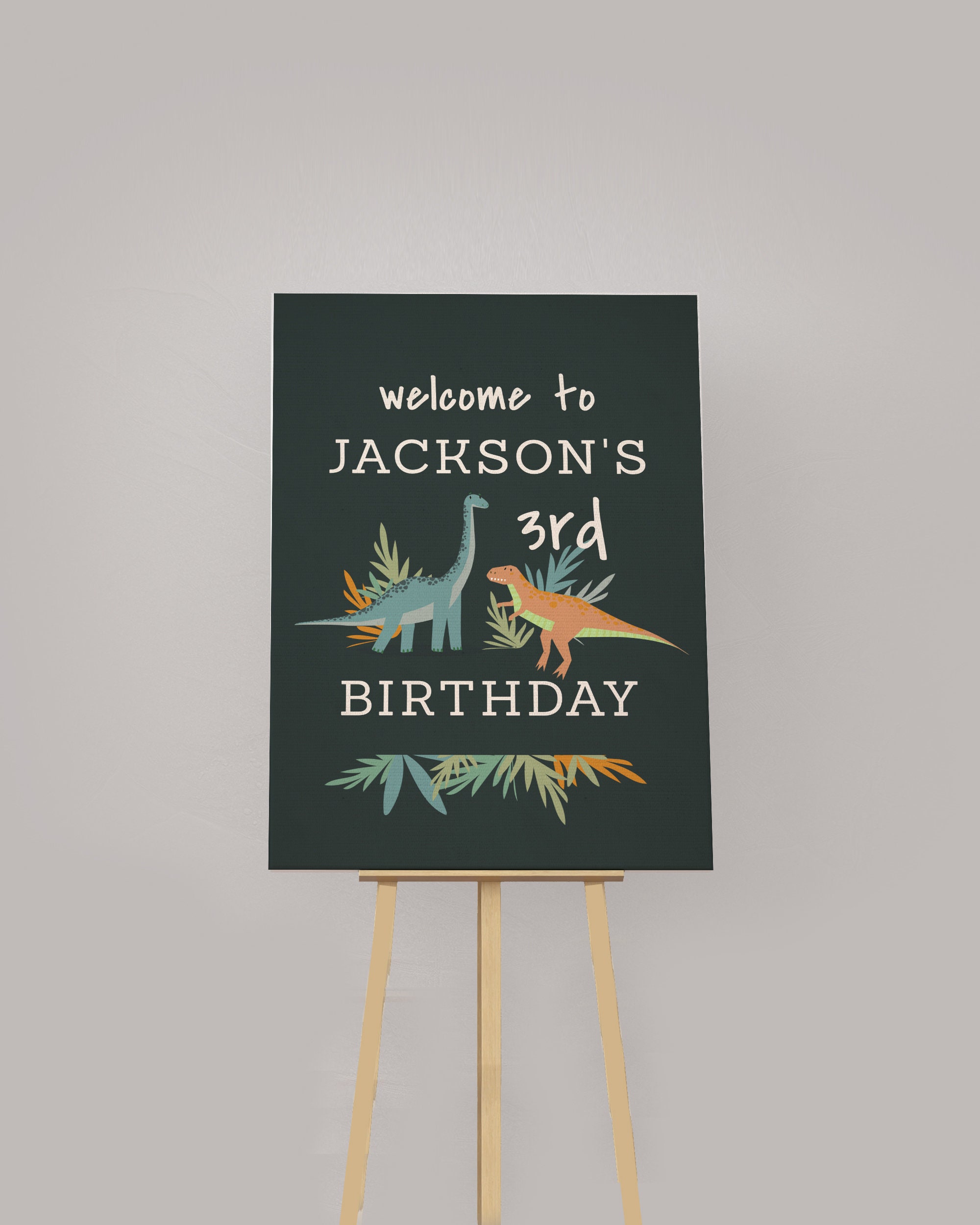Dinosaur Theme Welcome Sign - Dinosaur Theme, First Birthday, Editable ...