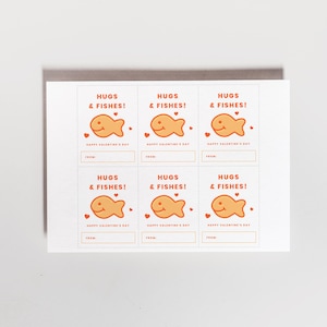 Gold Fish Hugs and Fishes Valentine's Day Digital Cards - Etsy