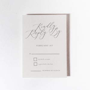 Wedding Invitation Template, RSVP Card Template, Simple, Calligraphy ...