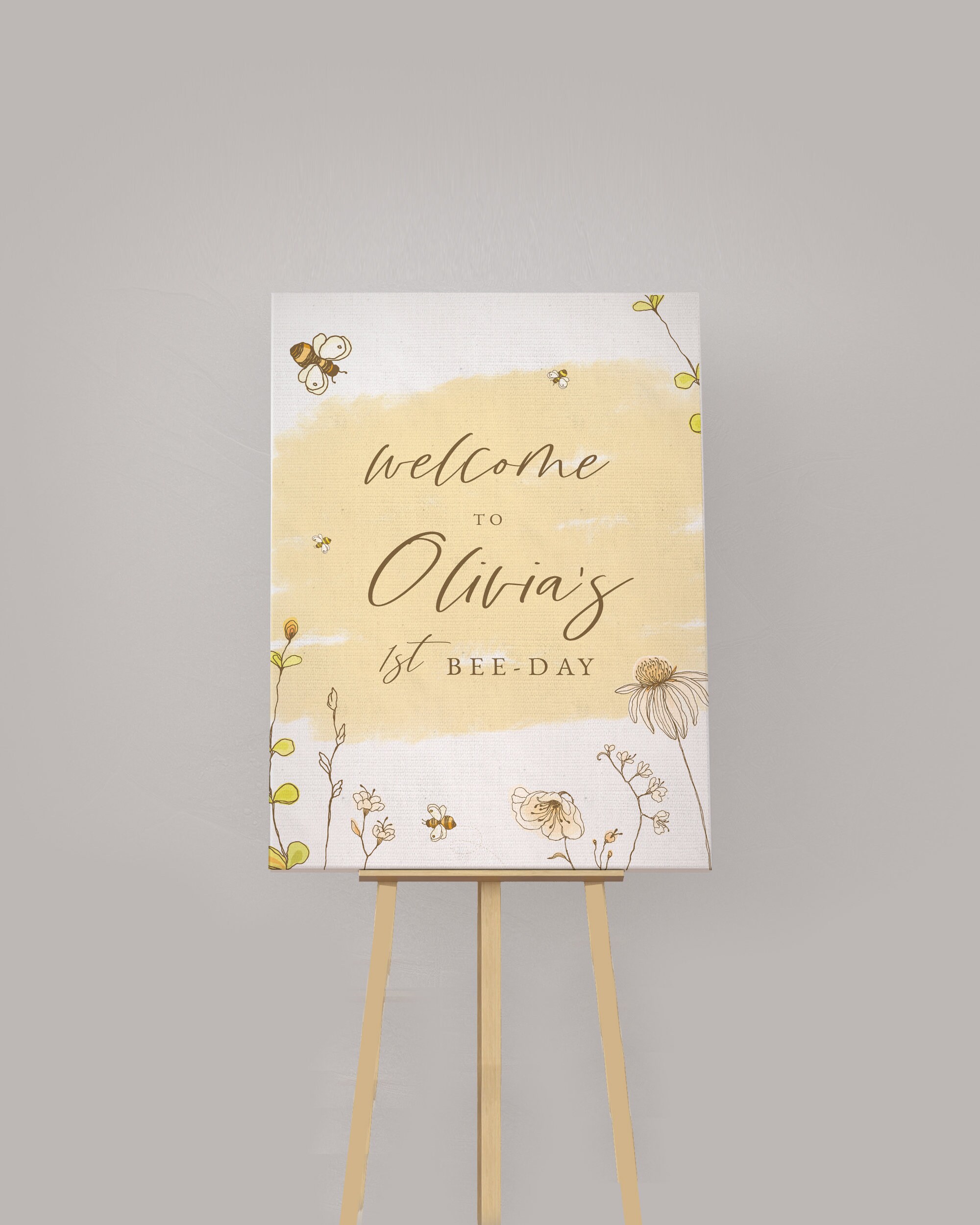 Bee Theme Welcome Sign First Bee Day Bumble Bee Theme - Etsy