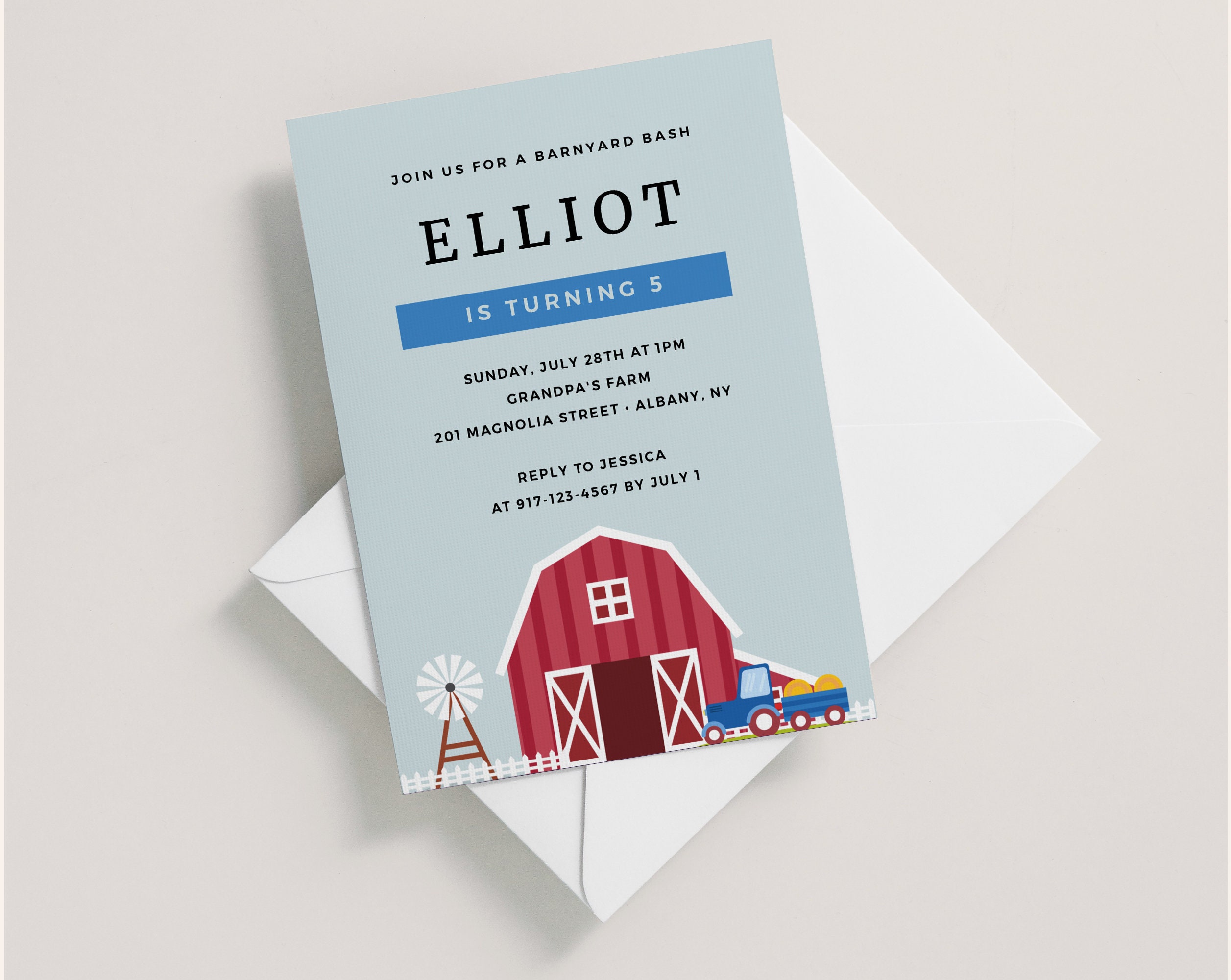 Barn Birthday Invitation, Farmer Invitation, Animals, Editable, Digital ...