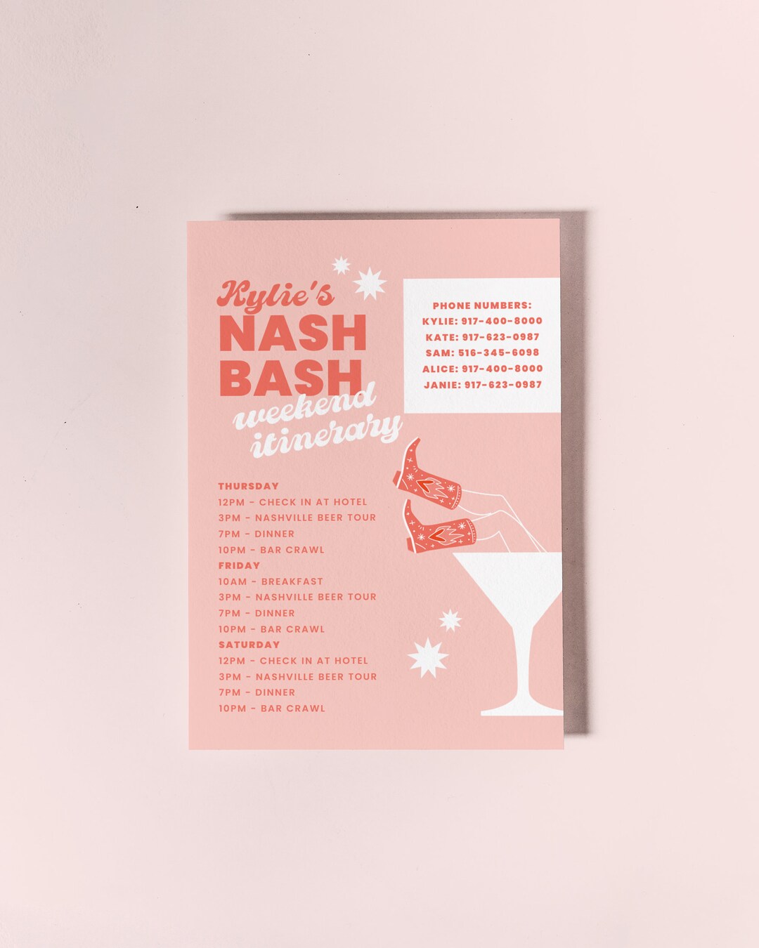 Nash Bash Bachelorette Itinerary - Invitation - E-vite - Cowboy Theme ...