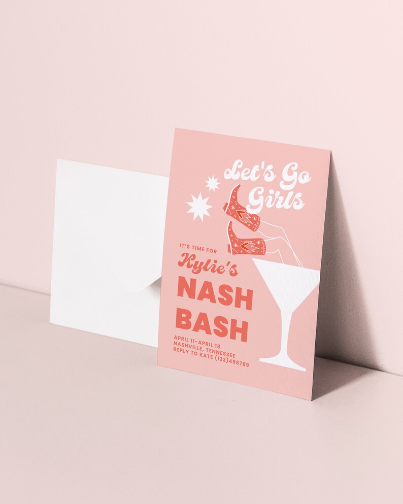 Nash Bash Bachelorette Invite Invitation E-vite Cowboy Theme, Invite ...