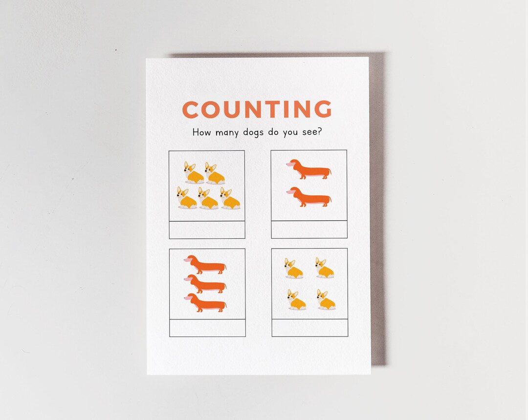 Counting Math Worksheet, Learn, Dogs, Homework, Download, Homeschool ...