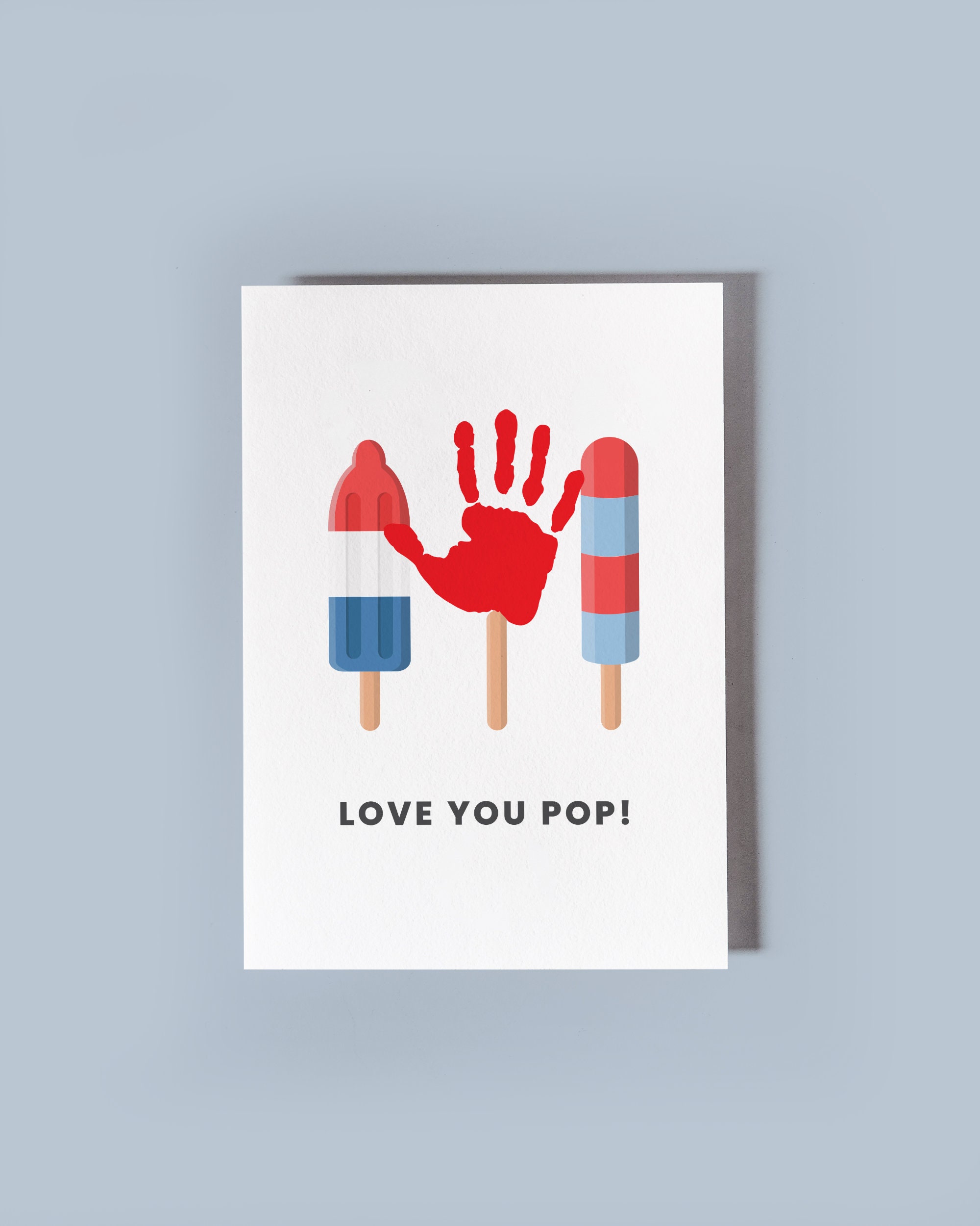 Father's Handprint Print, Pop, Poppa, for Grandpa Handprint Print ...