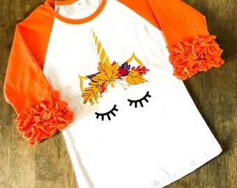 Girls Fall Shirt Fall Unicorn Shirt for Girls Back to School - Etsy