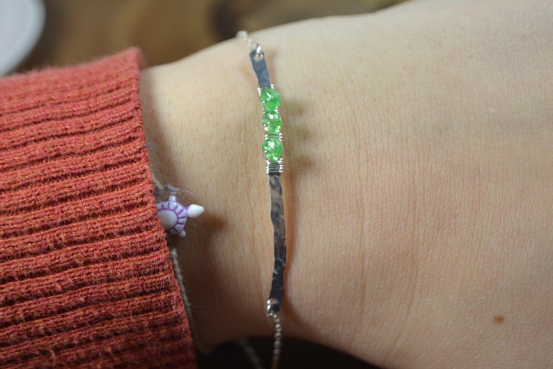 Modern Tsavorite Garnet Bead Bracelet in Sterling Silver, 14k Gold Fill ...