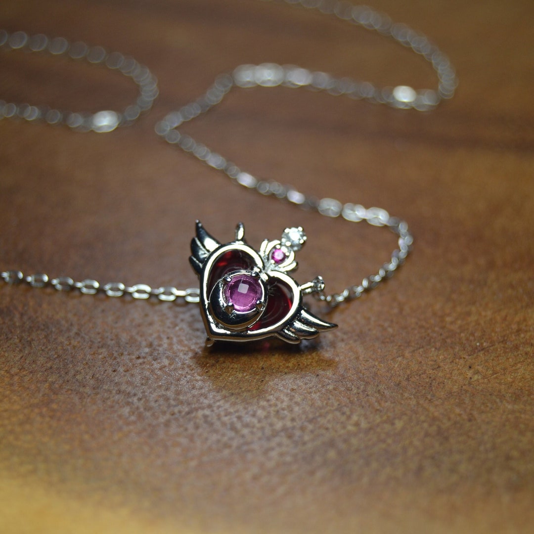 Sailor Moon Brooch Necklace In Sterling Silver Crisis Moon Brooch Necklace Sailor Moon