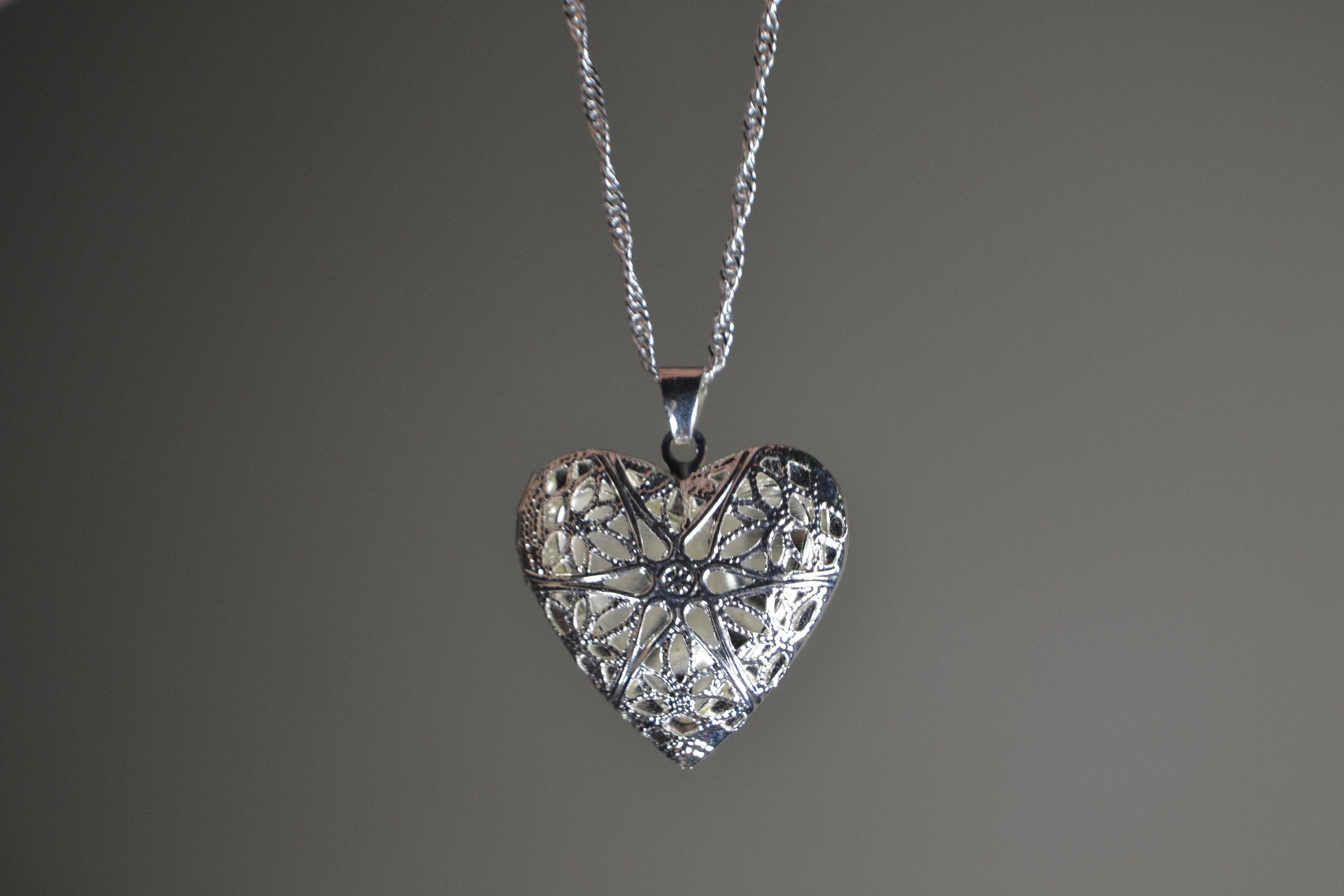 Heart Locket in Sterling Silver // Open Work Intricate Locket - Etsy