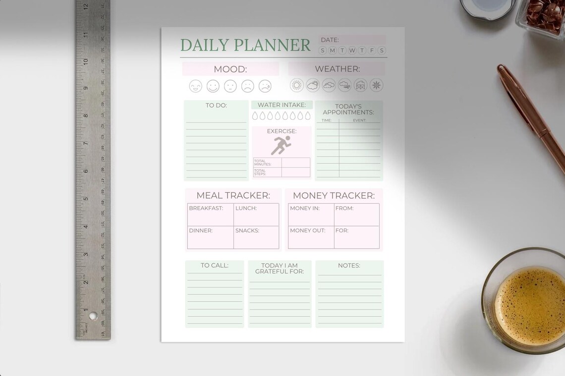Daily Life Planner, Printable, Instant Download - Etsy