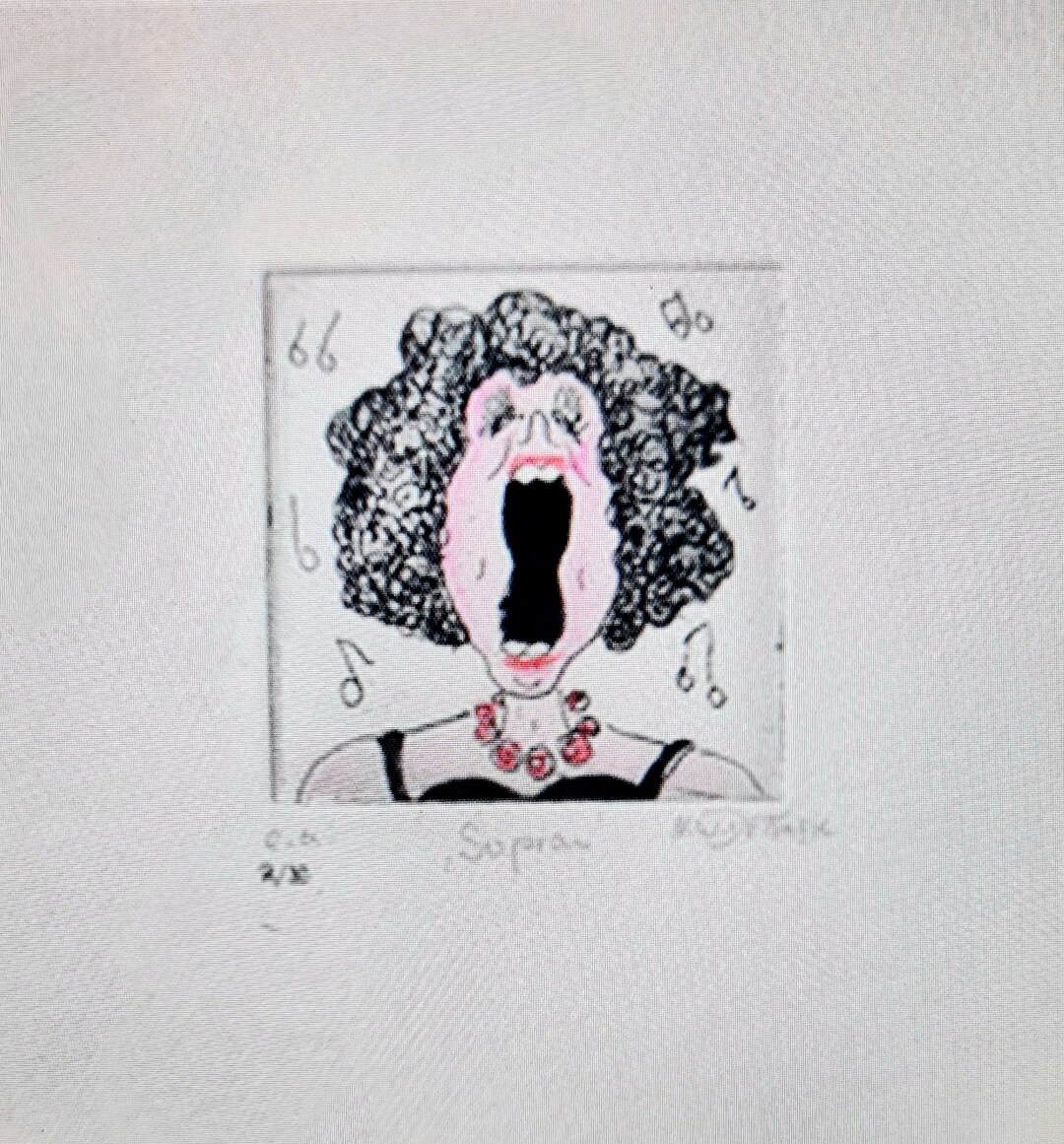 Etching soprano Opera, Singing, Gift, Etching, Art, Graphic, Cartoon - Etsy