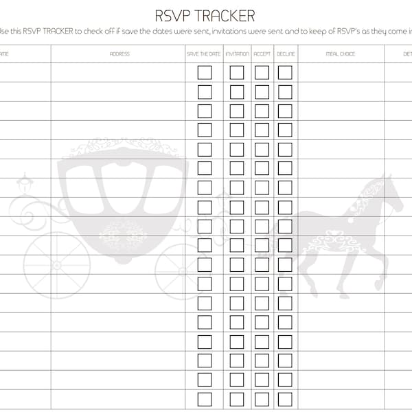Wedding Rsvp Tracker - Etsy