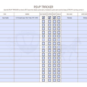 Editable RSVP Tracker| PDF Download, Wedding Rsvp's, Wedding ...
