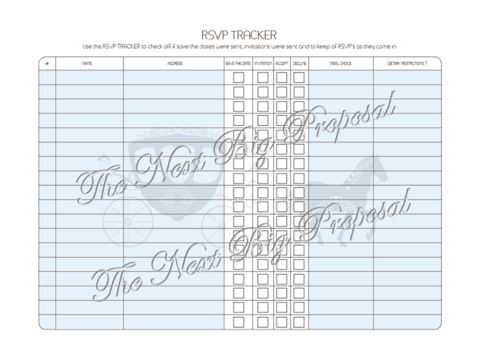 Editable RSVP Tracker| PDF Download, Wedding Rsvp's, Wedding ...