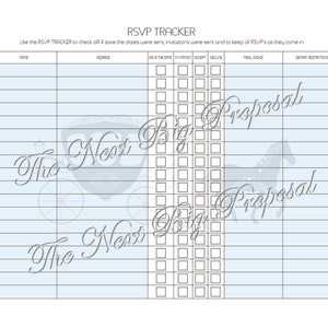Editable RSVP Tracker| PDF Download, Wedding Rsvp's, Wedding ...