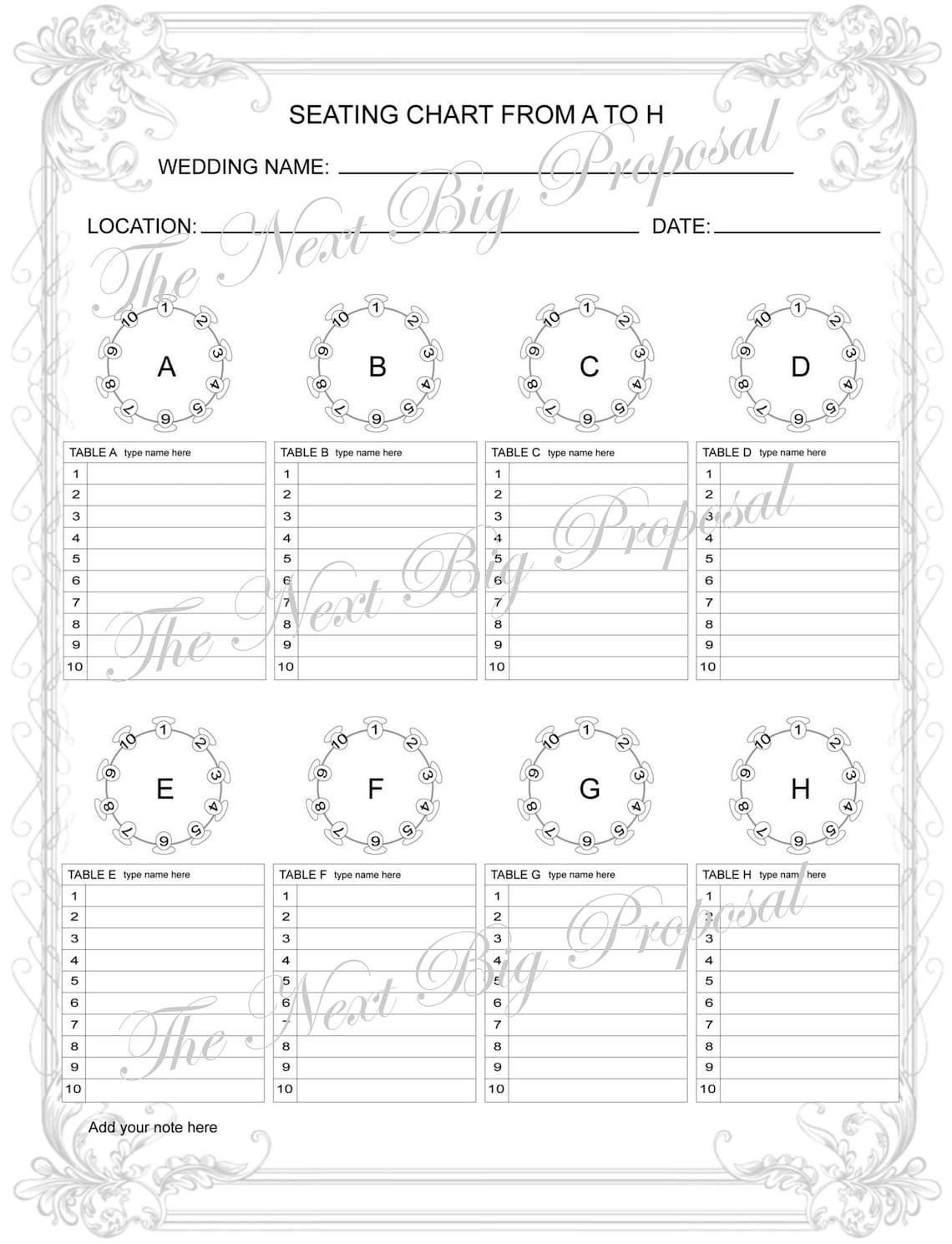 Editable Wedding Table Seating | Organize Tables, Wedding Tables ...