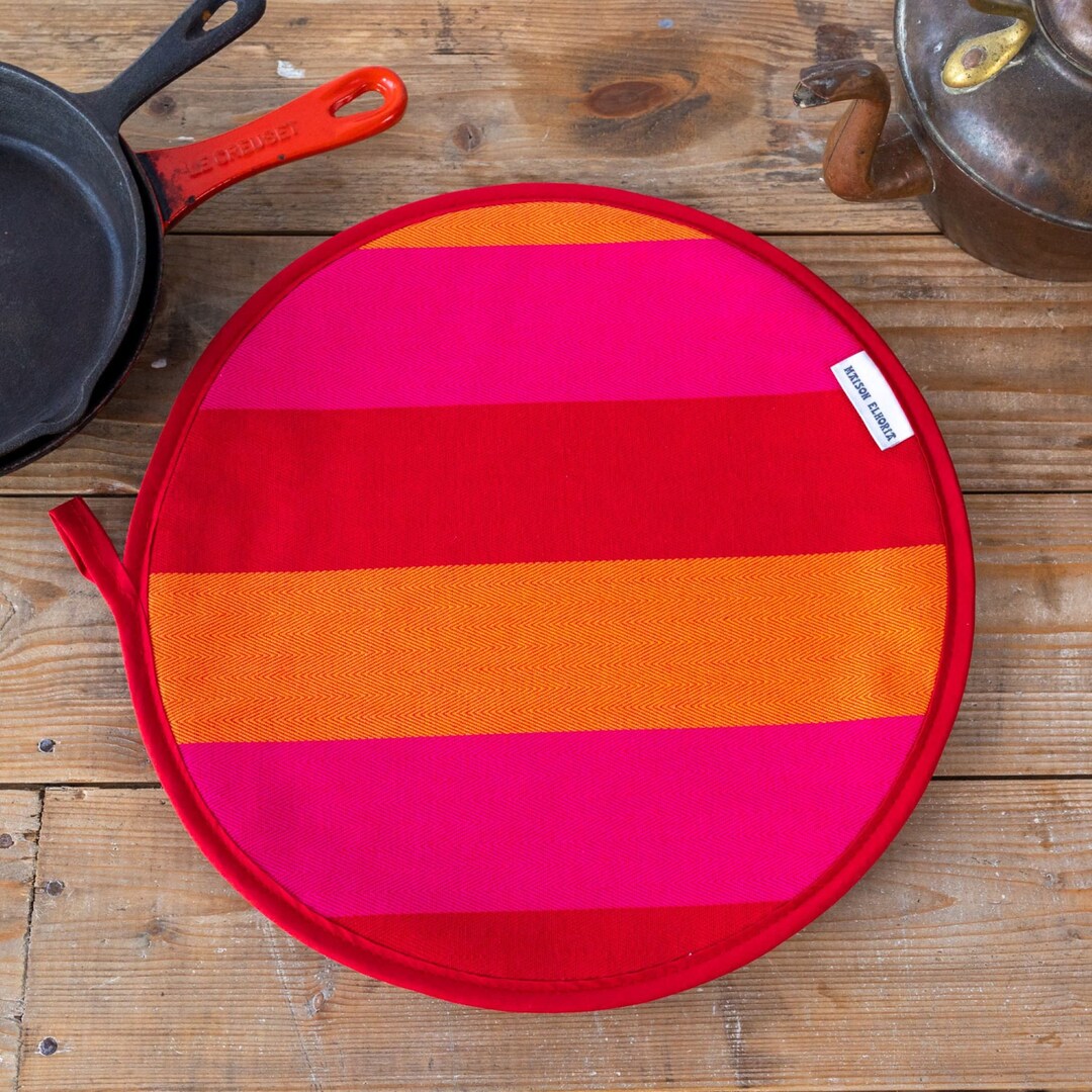 Hob Cover With Red Orange Pink Wide Stripes Made to Fit an Aga Range ...