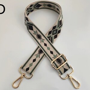 3.8cm Wide Crossbody Strap Purse-green Bag Strap-guitar Strap-striped ...