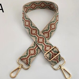 3.8cm Wide Crossbody Strap Purse-green Bag Strap-guitar Strap-striped ...