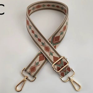 3.8cm Wide Crossbody Strap Purse-green Bag Strap-guitar Strap-striped ...