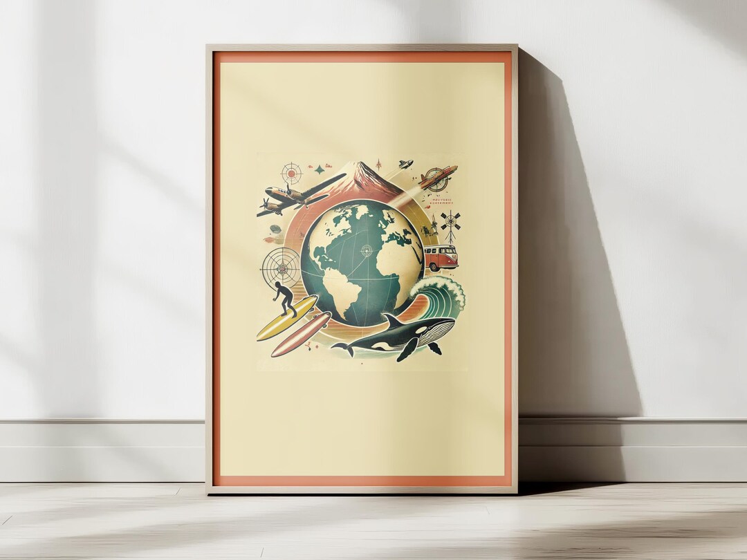 Globe Prints, Digital Prints, Planet Earth Art Print, Earth Poster ...