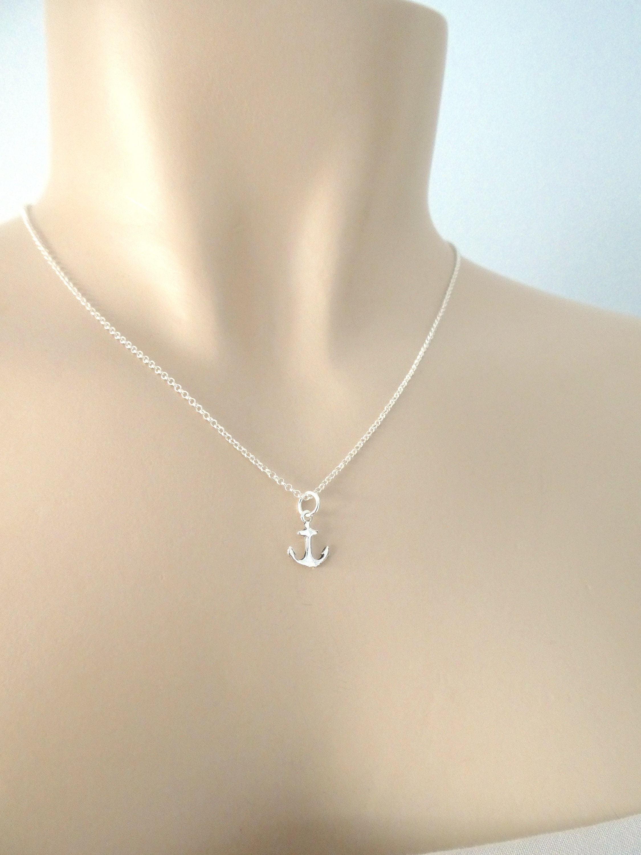 Anchor Necklace Anchor Pendant Sterling Silver Anchor | Etsy