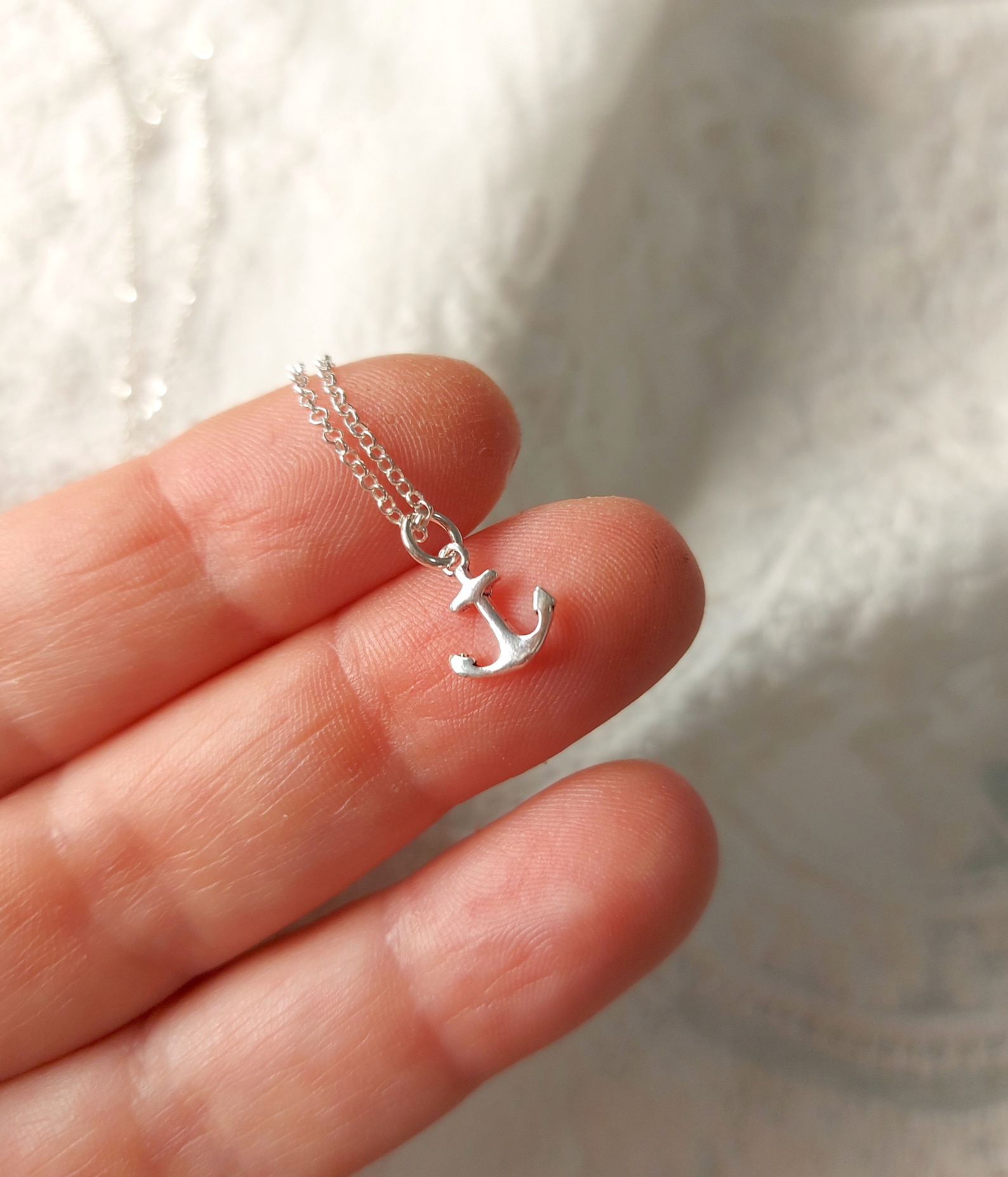 Anchor Necklace, Anchor Pendant, Sterling Silver Anchor Necklace ...