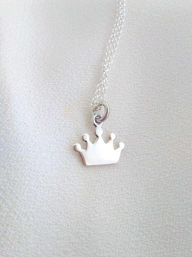 Silver Crown Necklace, Sterling Silver Crown Pendant, Tiara Necklace ...