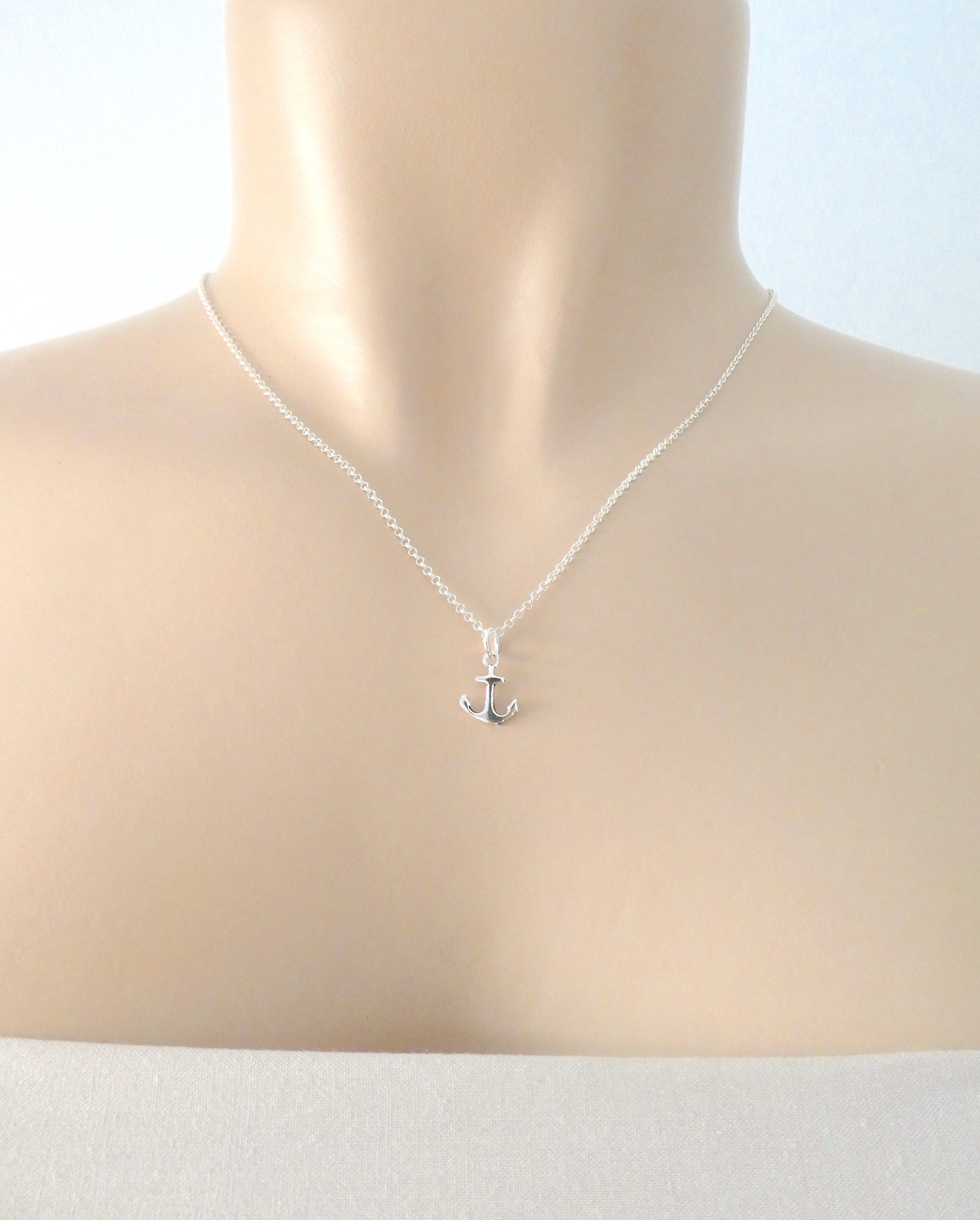 Anchor Necklace Anchor Pendant Sterling Silver Anchor | Etsy