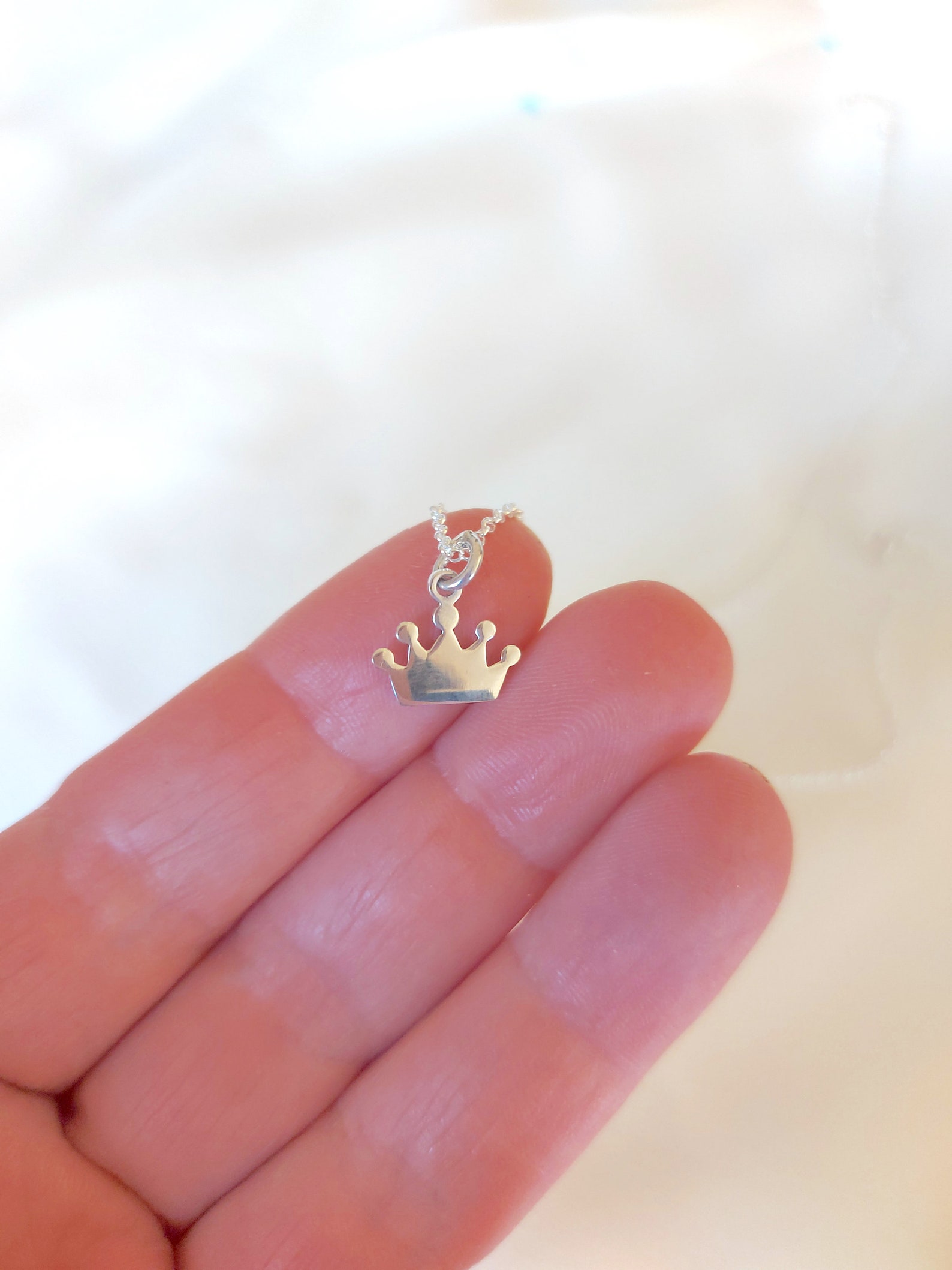 Silver Crown Necklace, Sterling Silver Crown Pendant, Tiara Necklace ...