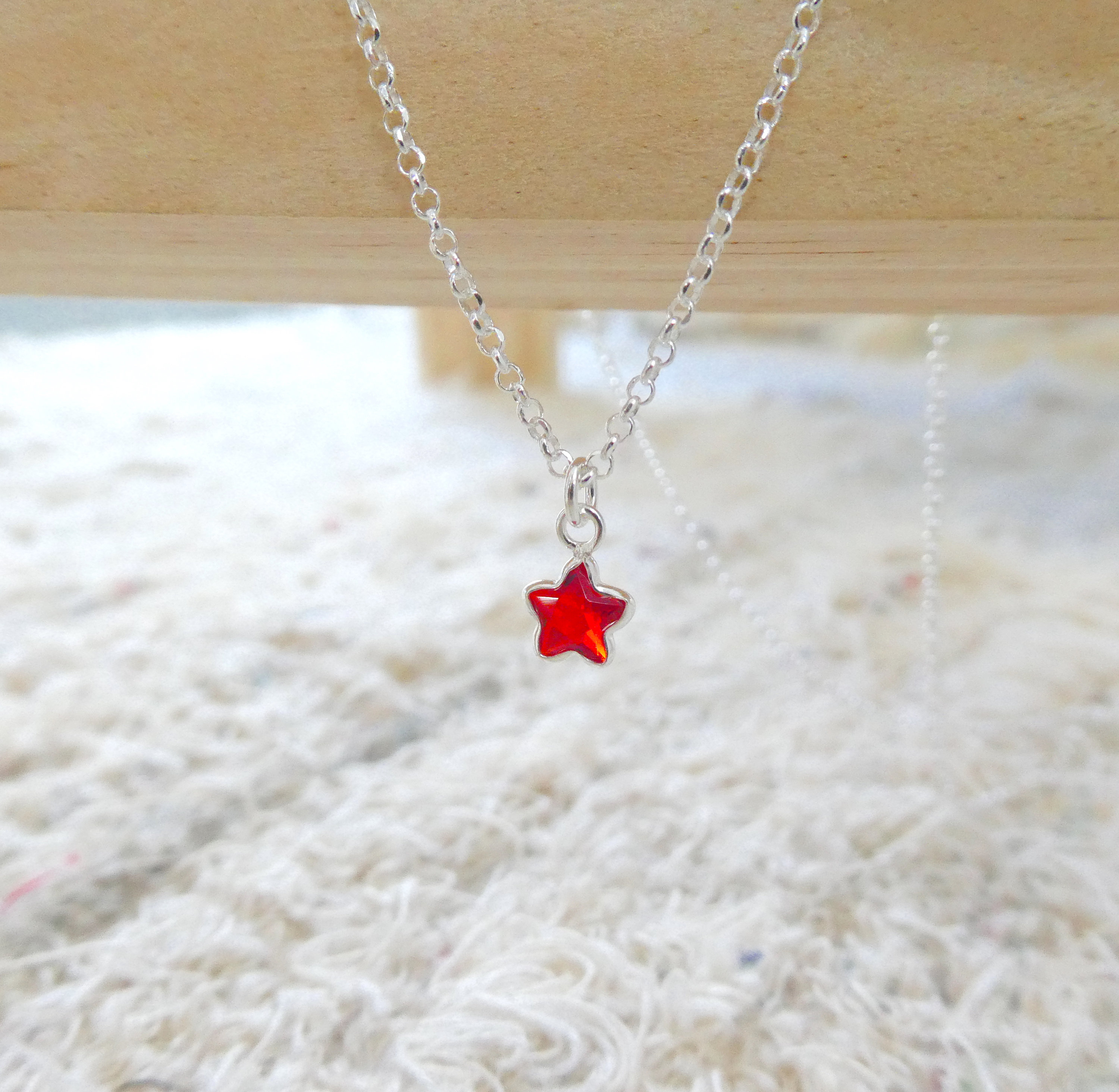 Red star necklace dainty and tiny red star pendant necklace | Etsy