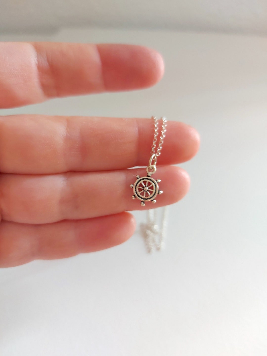 Dharma Wheel in Sterling Silver, Ship Wheel , Boat Wheel 925 Sterling ...