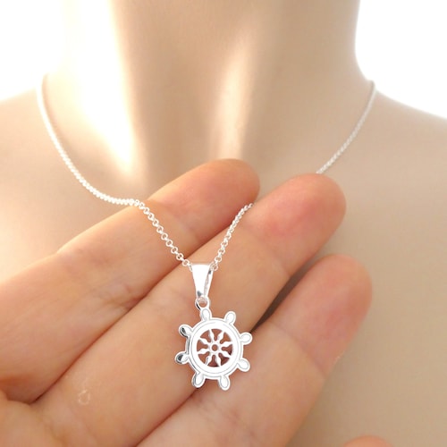 Dharma Wheel Necklace Dharma Wheel Pendant Buddhism - Etsy