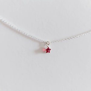 Red Star Necklace Dainty and Tiny Red Star Pendant Necklace - Etsy