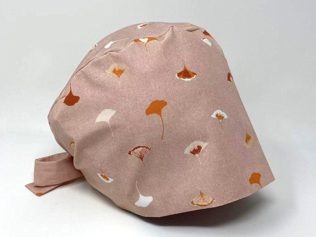 No Tariff (US/CA) - Scrub Cap - Ginkgo Leaves - Cute Pixie ...