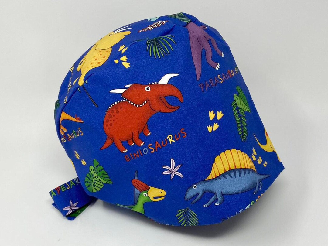 1 Wk Delivery & No Tariff (US/CA) - Scrub Cap - Cartoon Dinosaurs ...